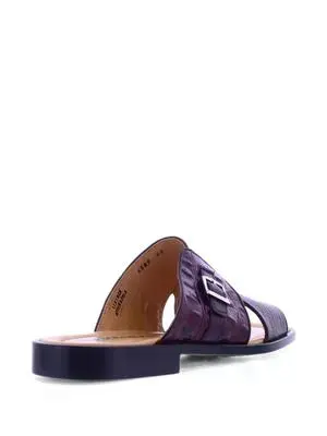 PARIS PUNK Croc-effect Buckled Sandals