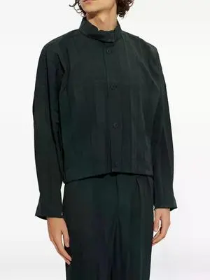 Issey Miyake Edge Ensemble Pleated High-neck Jacket
