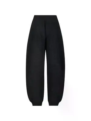 Max Mara Wool And Cashmere Jogging Trousers Dark Grey - Black