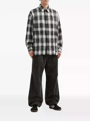Izzue Frayed-detailing Check-pattern Shirt