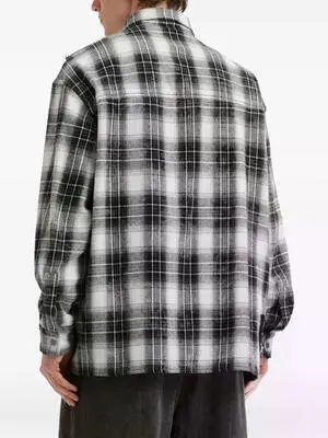Izzue Frayed-detailing Check-pattern Shirt