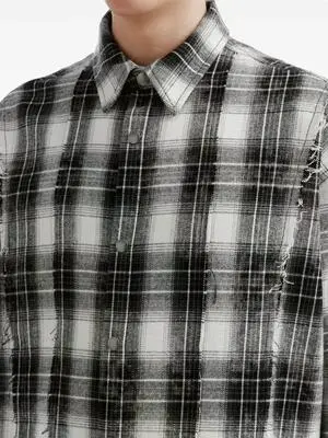 Izzue Frayed-detailing Check-pattern Shirt