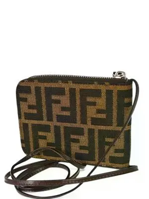 Fendi Zucca Zip-around Cross Body Bag - Brown