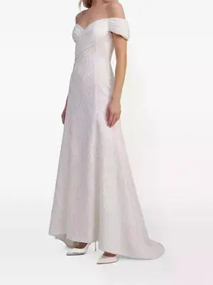 MARCO GABRIELLI ATELIER Off-shoulder Sequin-embellished Maxi Dress