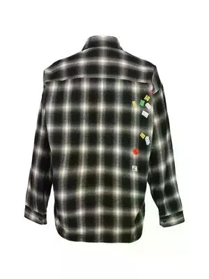 Mihara Yasuhiro Price-sticker Printed Check Shirt - Black