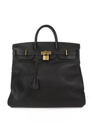 Hermès 1995 Haut A Courroies 45 Tote Bag - Black