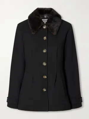 Veronica Beard Severine Dickey Plush-trimmed Crepe Jacket