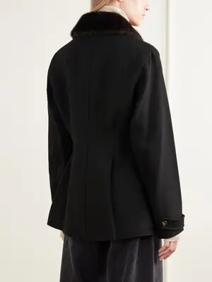 Veronica Beard Severine Dickey Plush-trimmed Crepe Jacket