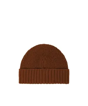 Stone Island Knit Beanie With Tonal Compass Logo Patch