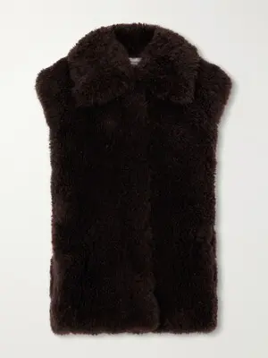 YVES SALOMON Shearling Gilet - Brown