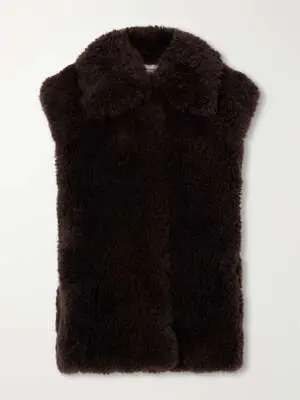 YVES SALOMON Shearling Vest - Dark Brown