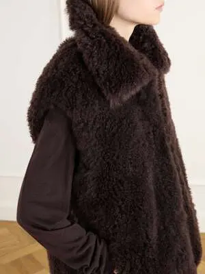 YVES SALOMON Shearling Vest - Dark Brown