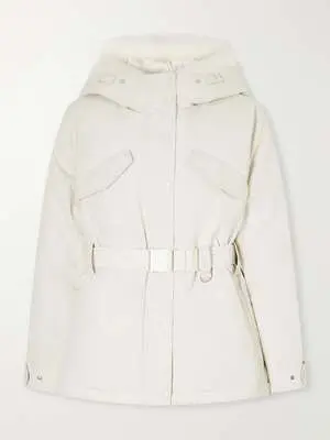 YVES SALOMON Belted Shearling-trimmed Shell Down Ski Jacket
