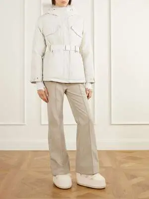 YVES SALOMON Belted Shearling-trimmed Shell Down Ski Jacket