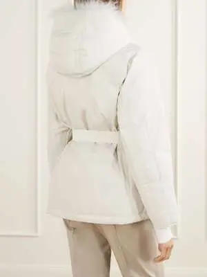 YVES SALOMON Belted Shearling-trimmed Shell Down Ski Jacket