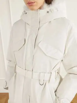 YVES SALOMON Belted Shearling-trimmed Shell Down Ski Jacket