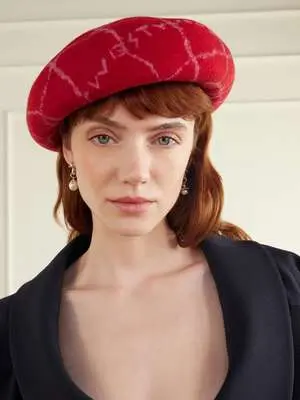 VIVIENNE WESTWOOD Orb Argyle Jacquard Beret