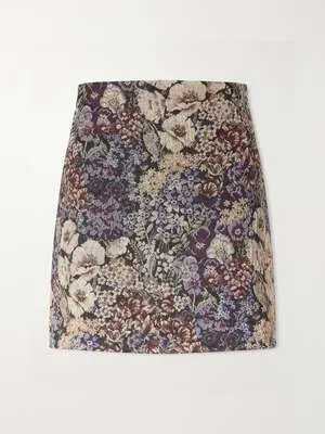 VERONICA BEARD Ohemia Floral-brocade Mini Skirt