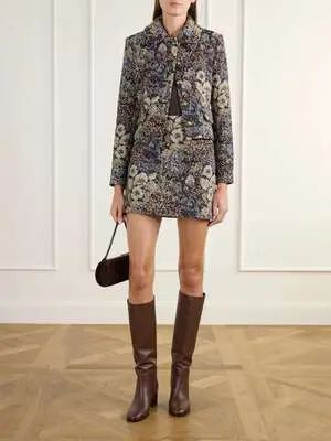 Veronica Beard Ohemia Floral-brocade Mini Skirt
