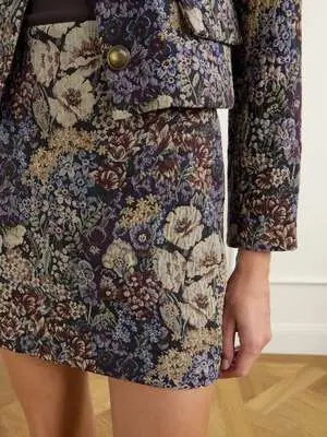 Veronica Beard Ohemia Floral-brocade Mini Skirt