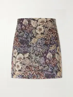 VERONICA BEARD Ohemia Floral-brocade Mini Skirt