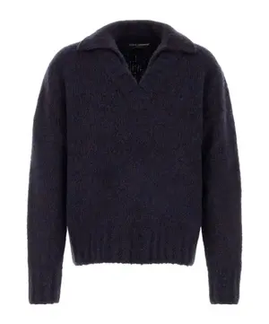 Dolce & Gabbana Dolce Gabbana V-neck Knitted Jumper - Grey