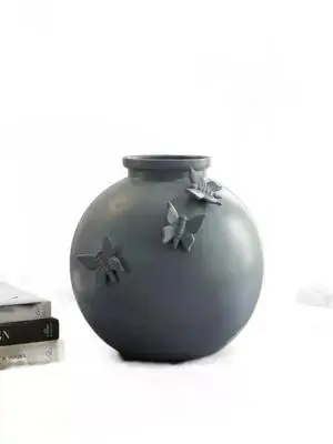 REBIRTH CERAMICS Butterfly-detail Spherical Vase