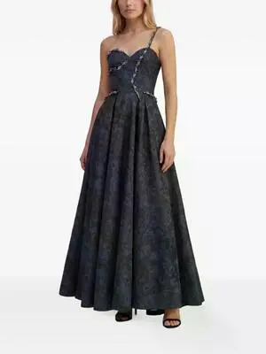 MARCO GABRIELLI ATELIER Beaded Floral-jacquard Maxi Dress