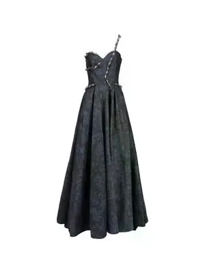 MARCO GABRIELLI ATELIER Beaded Floral-jacquard Maxi Dress