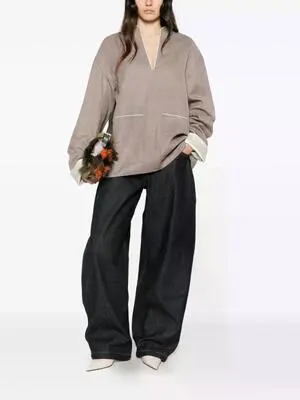 Carven Piped-trim V-neck Top