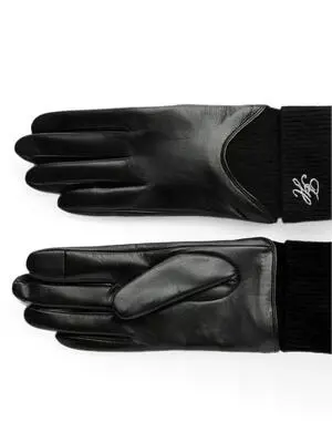 Tommy Hilfiger Ribbed-cuff Leather Gloves
