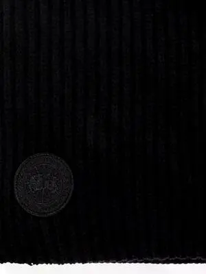 Canada Goose Ribbed Logo-patch Scarf - Black