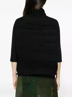 Issey Miyake Pleated High-neck Top