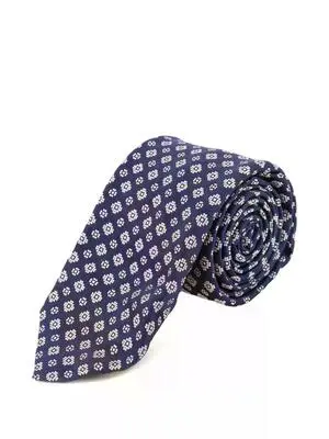 Kiton Ciro Paone Geometric-print Tie - Blue