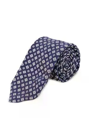 Kiton Ciro Paone Geometric-print Tie - Blue