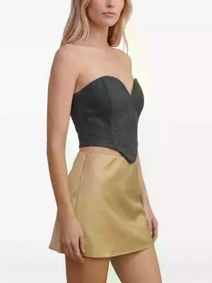MARCO GABRIELLI ATELIER Lace-up Sweetheart Top - Black