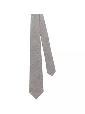 Kiton Prince Of Wales Check Tie - Grey