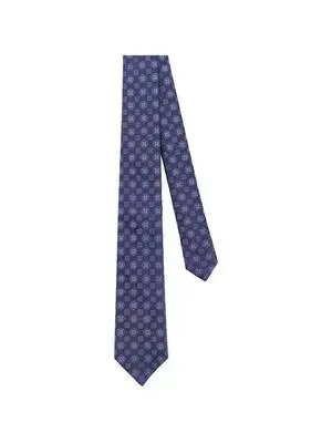 Kiton Geometric-print Tie - Blue