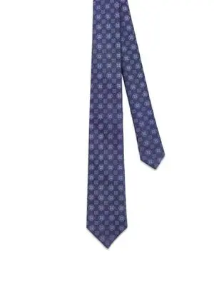 Kiton Geometric-print Tie - Blue
