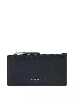 Givenchy Zipped Card Holder In Grained Leather - Black