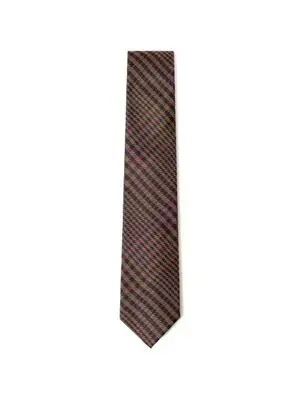 HACKETT  Prince Of Wales Silk Tie - Blue