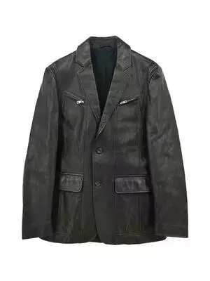 Gucci Single-breasted Leather Blazer