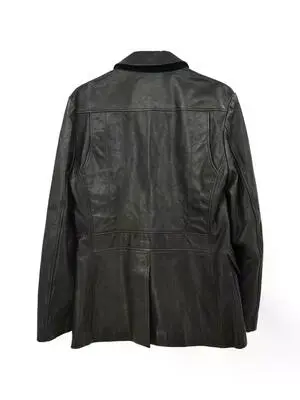 Gucci Single-breasted Leather Blazer