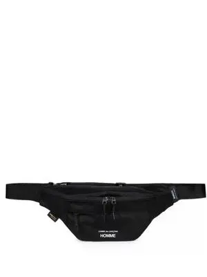 Comme Des Garçons Logo-print Buckle-fastening Belt Bag - Black