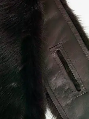 Magda Butrym Faux-fur Panelled Leather Scarf