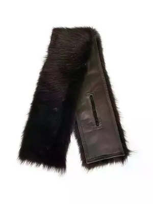Magda Butrym Faux-fur Panelled Leather Scarf - Brown
