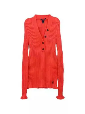 LOUIS VUITTON 2019 Ribbed-knit Cardigan - Red