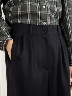 SKALL STUDIO Painter Pleated Wool-twill Wide-leg Pants