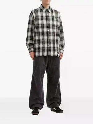 Izzue Corduroy Panelled Wide-leg Trousers - Grey