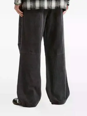 Izzue Corduroy Panelled Wide-leg Trousers - Grey
